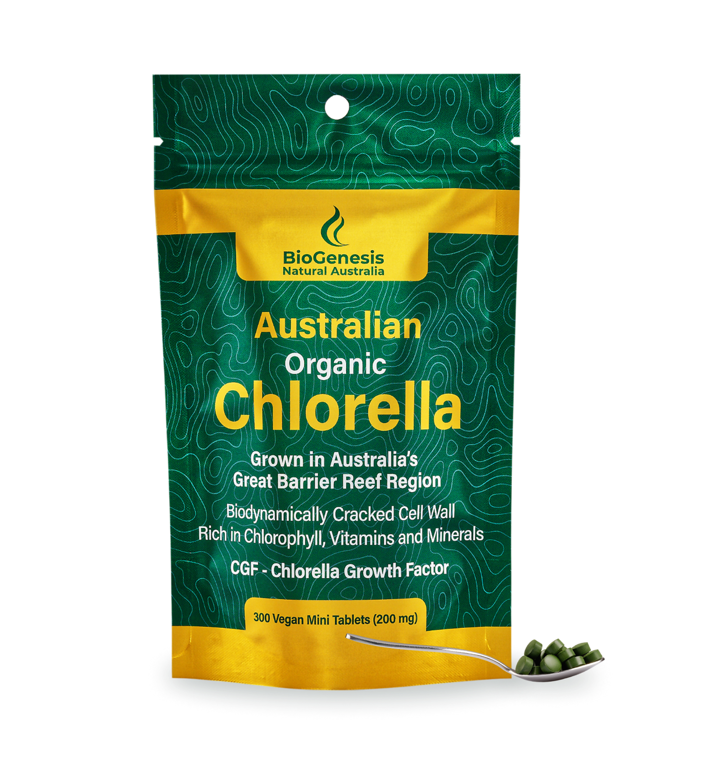 Australian Organic Chlorella Mini Tablets, 300 – BioGenesis